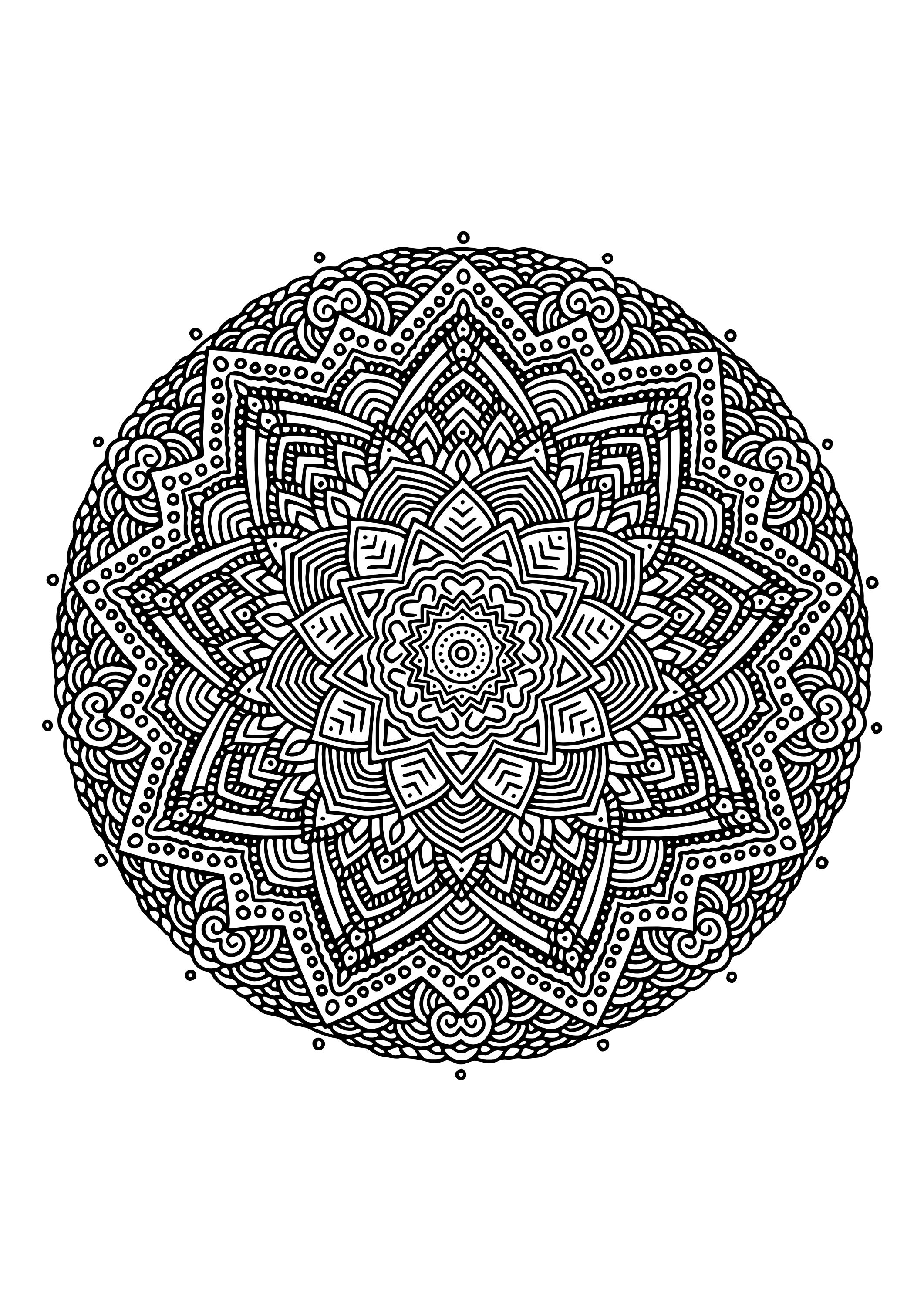 Printable Coloring Mandala Pages - Etsy