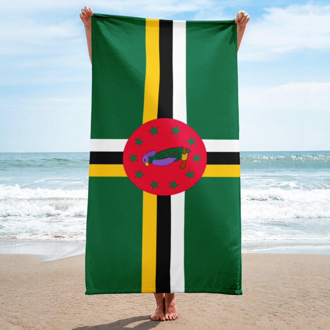 DOMINICA BEACH TOWEL Beach Bath Towels Caribbean Printed Super Soft ...