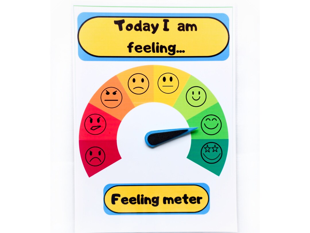 Toddler Feeling Meter Mood Thermometer Poster Therapy Children Room ...