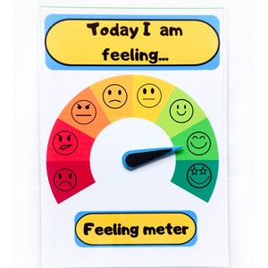 Toddler Feeling Meter Mood Thermometer Poster Therapy Children Room ...
