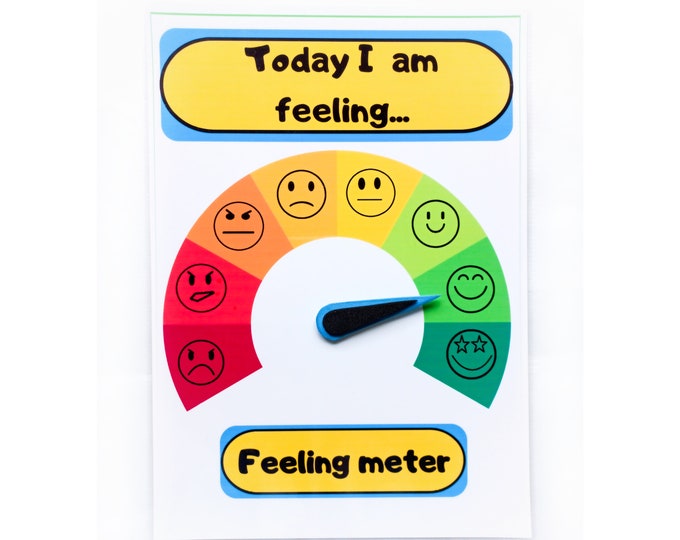 Toddler Feeling Meter Mood Thermometer Poster Therapy Children Room ...