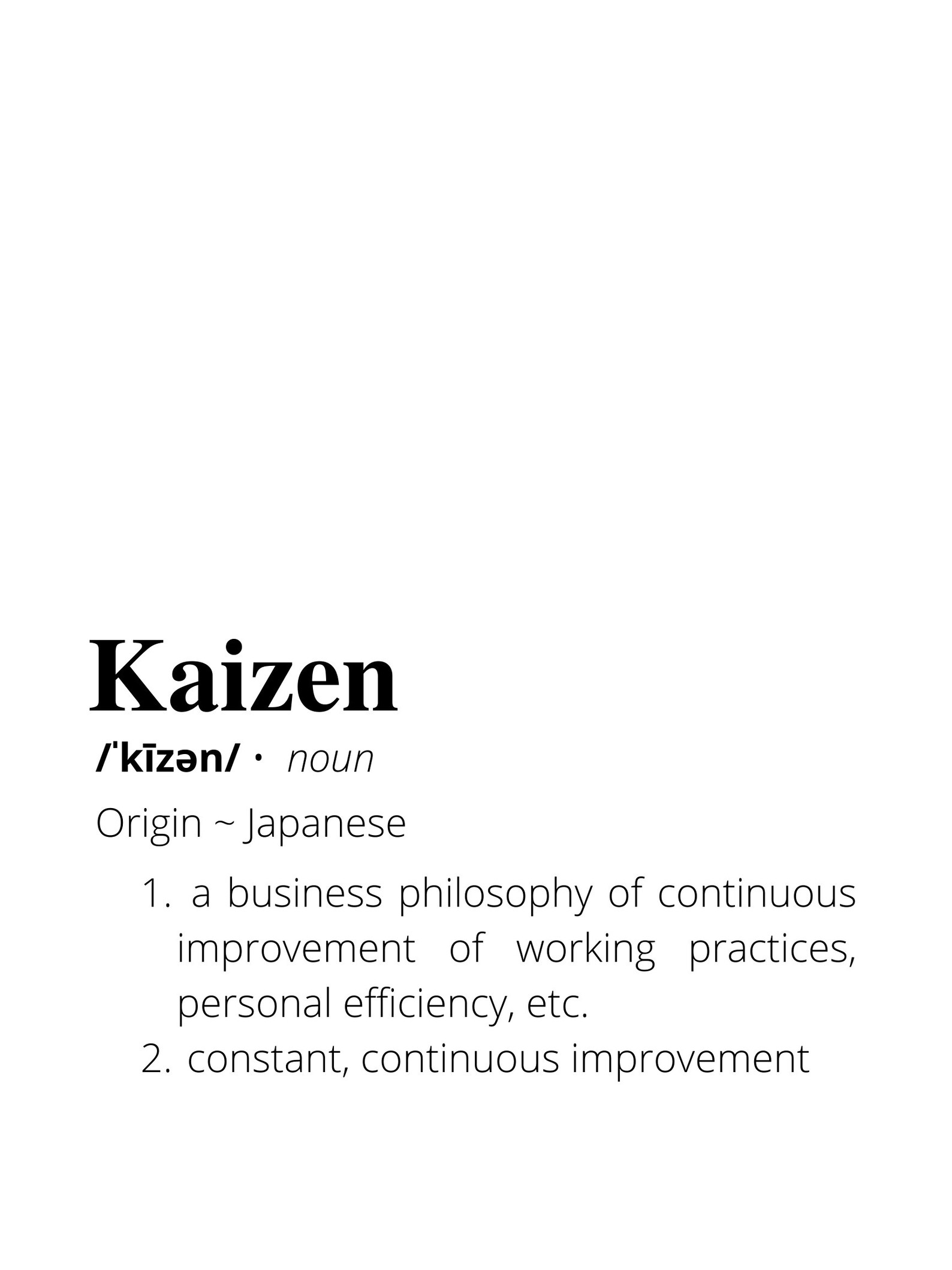Poster || Kaizen Definition || Printable Design - Fits 18 X 24 In - Etsy