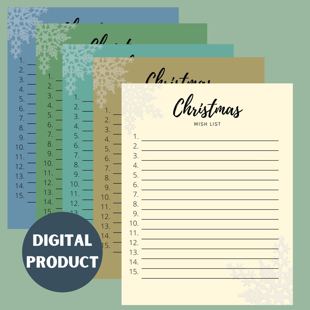 Christmas Wish List Printable File - Etsy