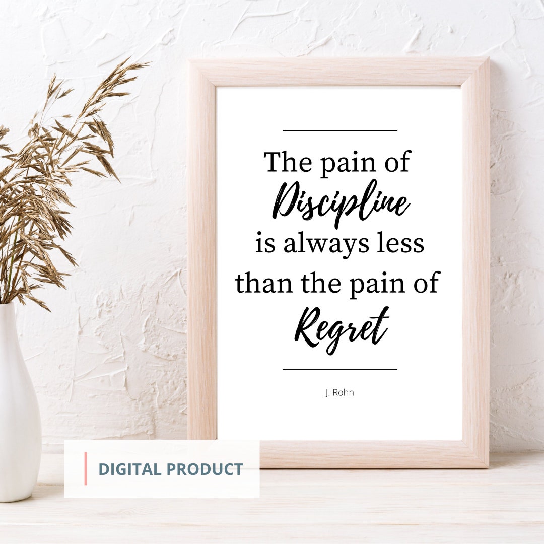 Poster || Discipline and Regret || Printable Design - Fits 18 X 24 In ...