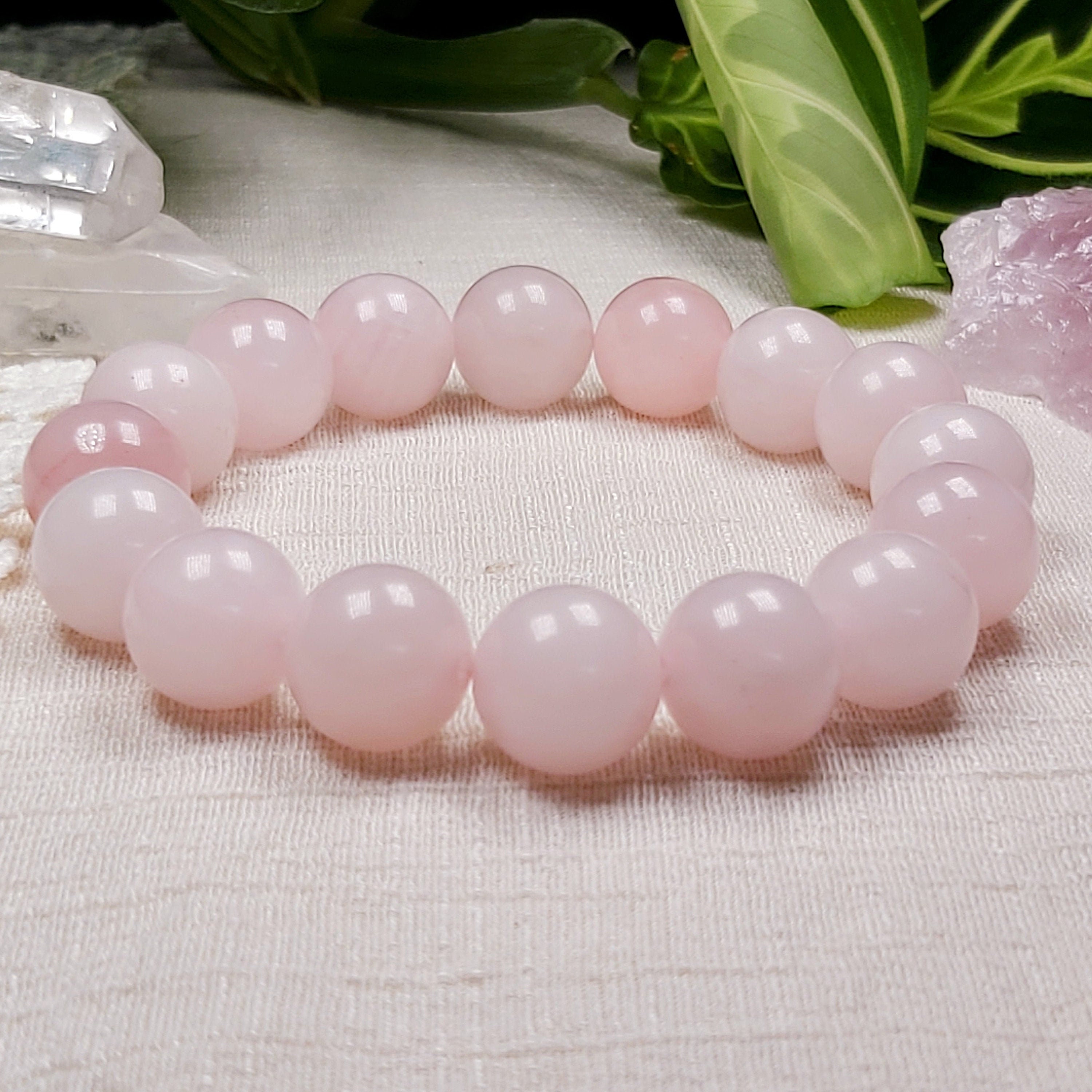 Rose Quartz Crystal Bracelet /Gemstone Bracelet/ Beaded | Etsy