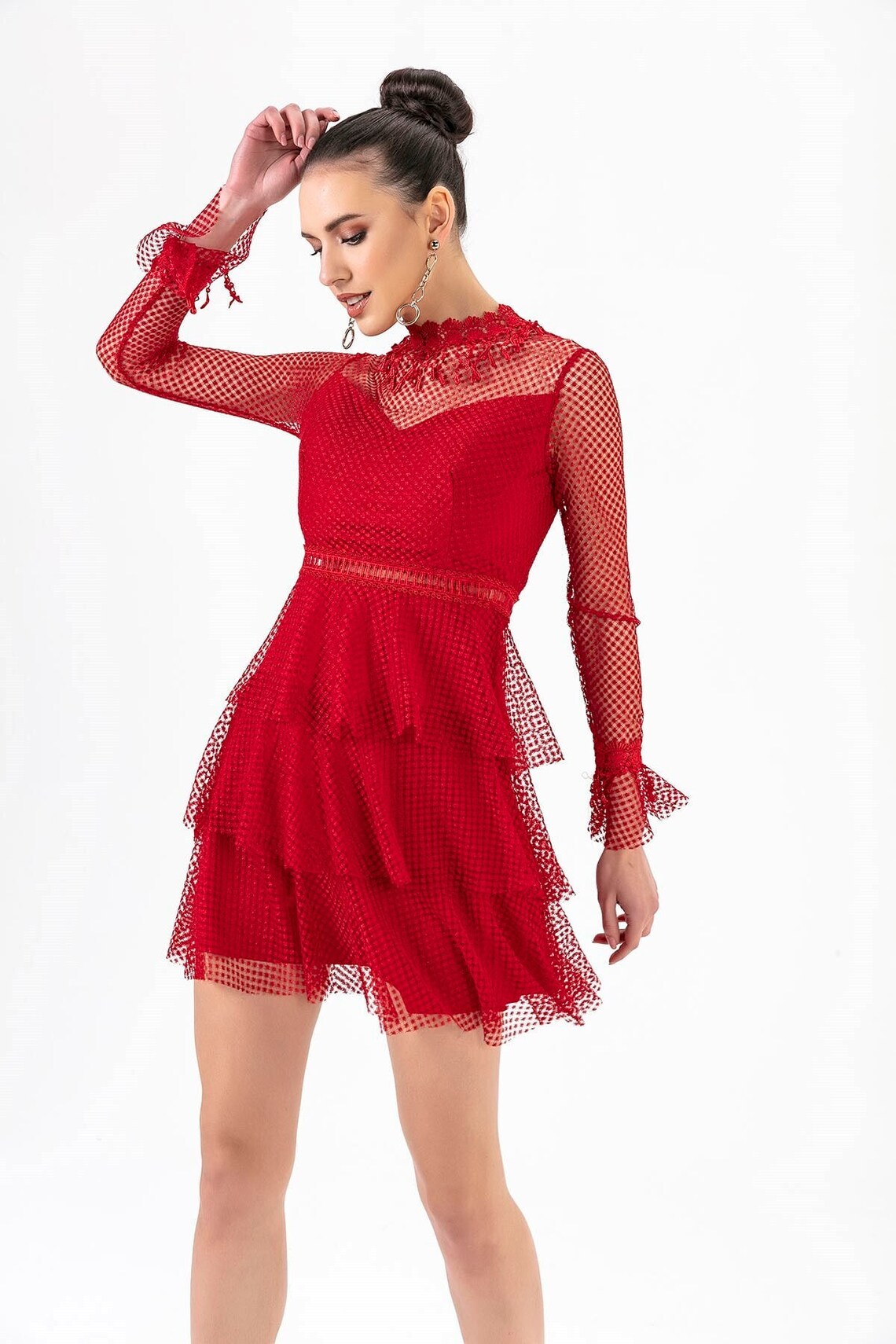 Lovely Mini Red Dress Valentines Day Dress Red Elegant Party Etsy