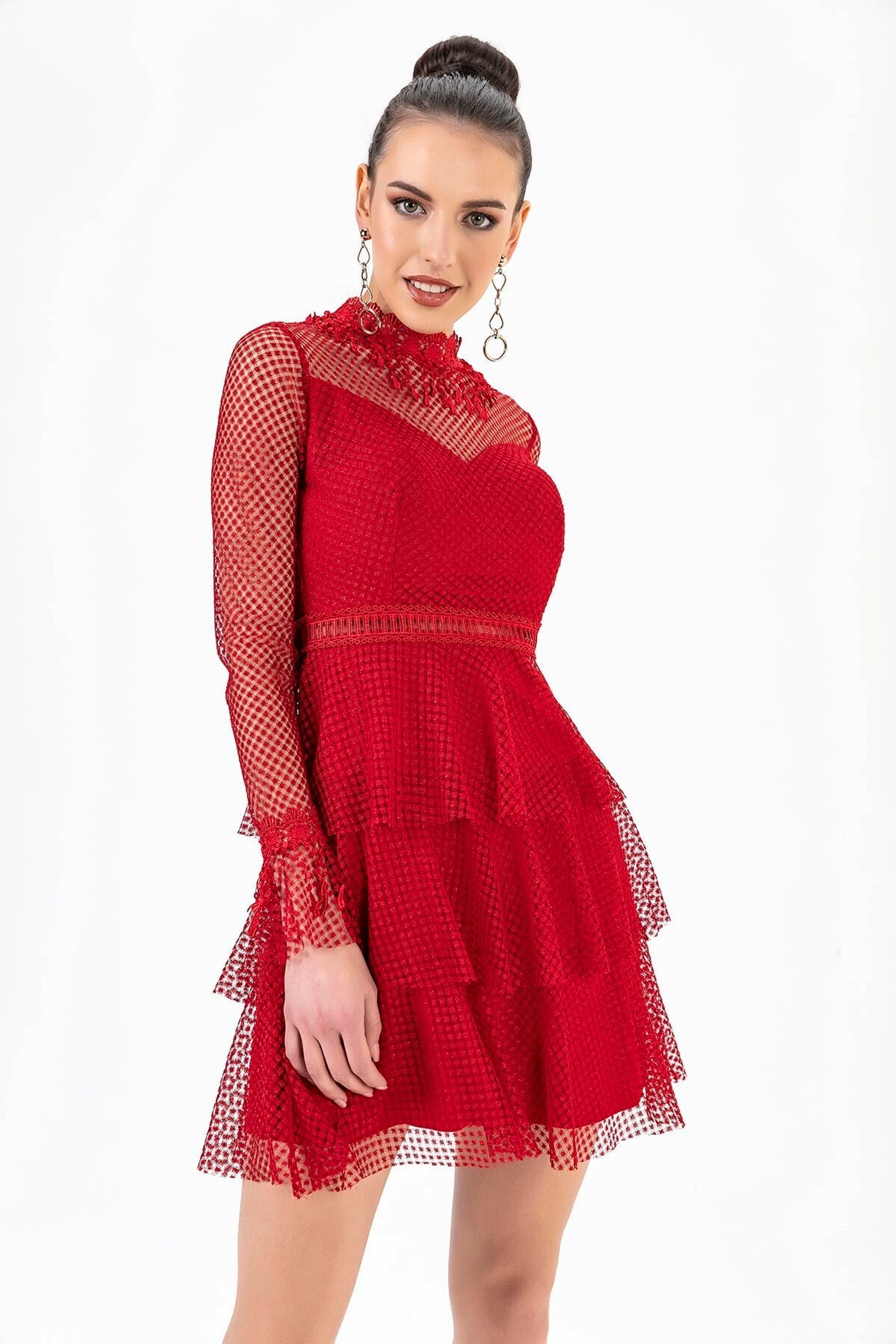 Lovely Mini Red Dress Valentines Day Dress Red Elegant Party Etsy