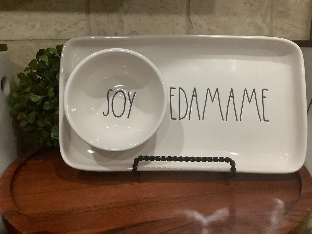 Authentic Rae Dunn “ Soy” “ Edamame” Serving Plate, Ceramic Edamame ...
