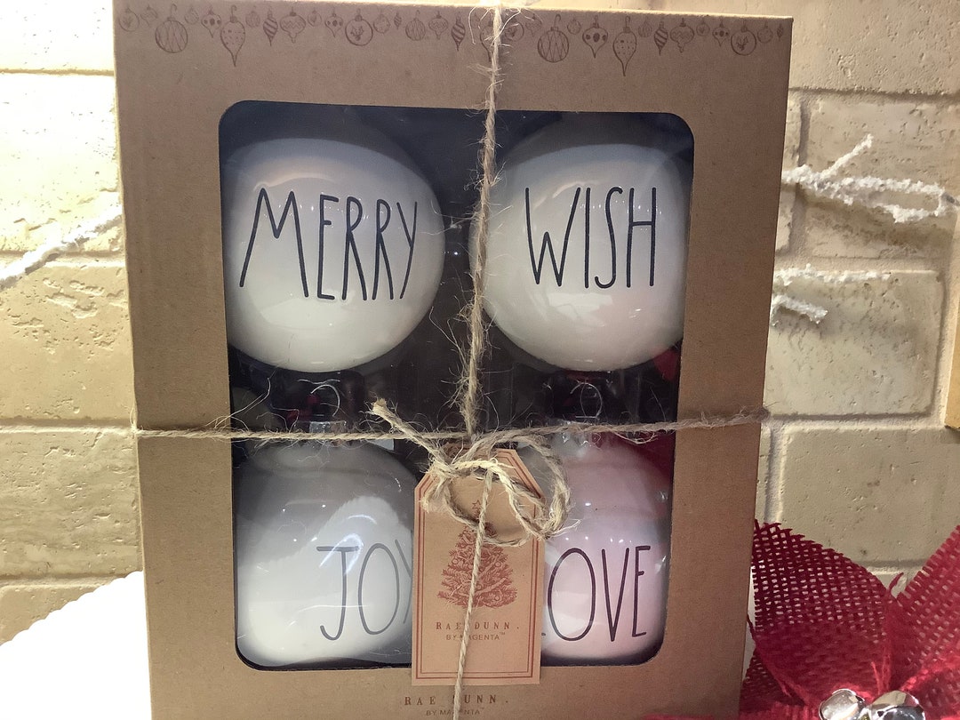 Rae Dunn 4 Piece Ceramic Christmas Ornament Set, Rae Dunn Ornaments ...