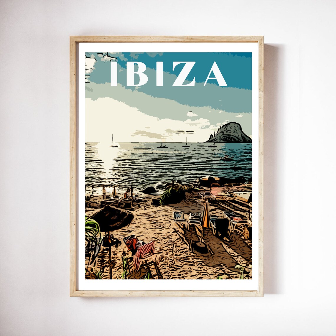 Ibiza illustration Ibiza poster Spain print Ibiza city | Etsy