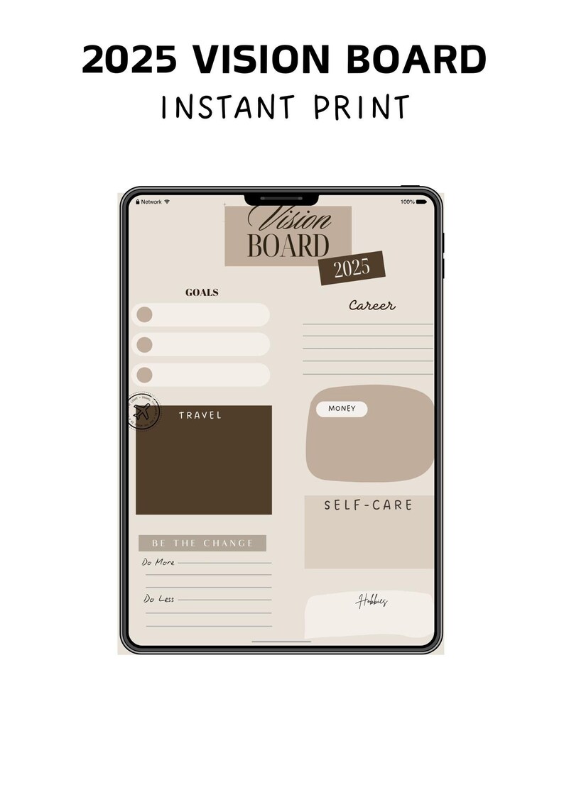 2025 Vision Board Template: Goal Setting, Manifestation & Inspirational ...