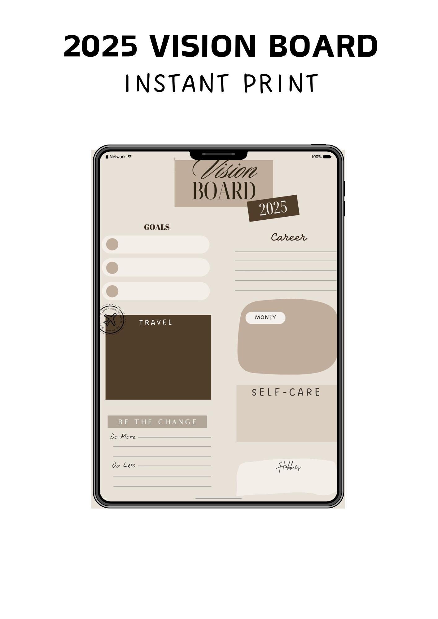 2025 Vision Board Template: Goal Setting, Manifestation & Inspirational ...