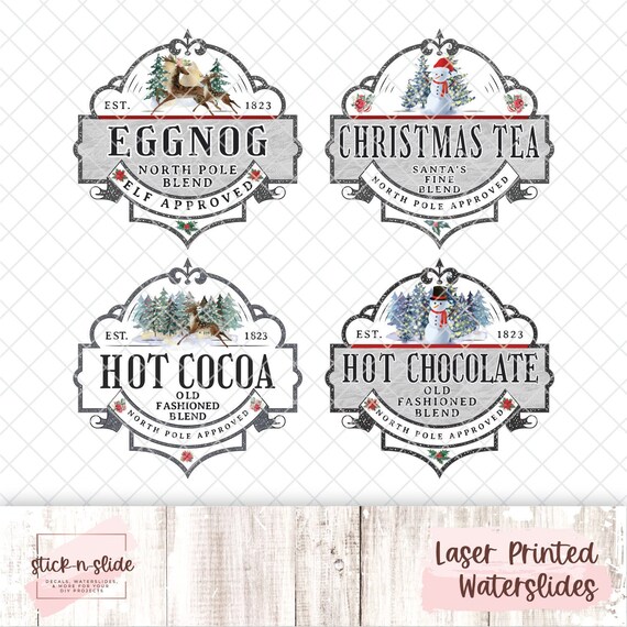 Christmas Drink Labels Hot Chocolate Hot Cocoa Christmas | Etsy Australia