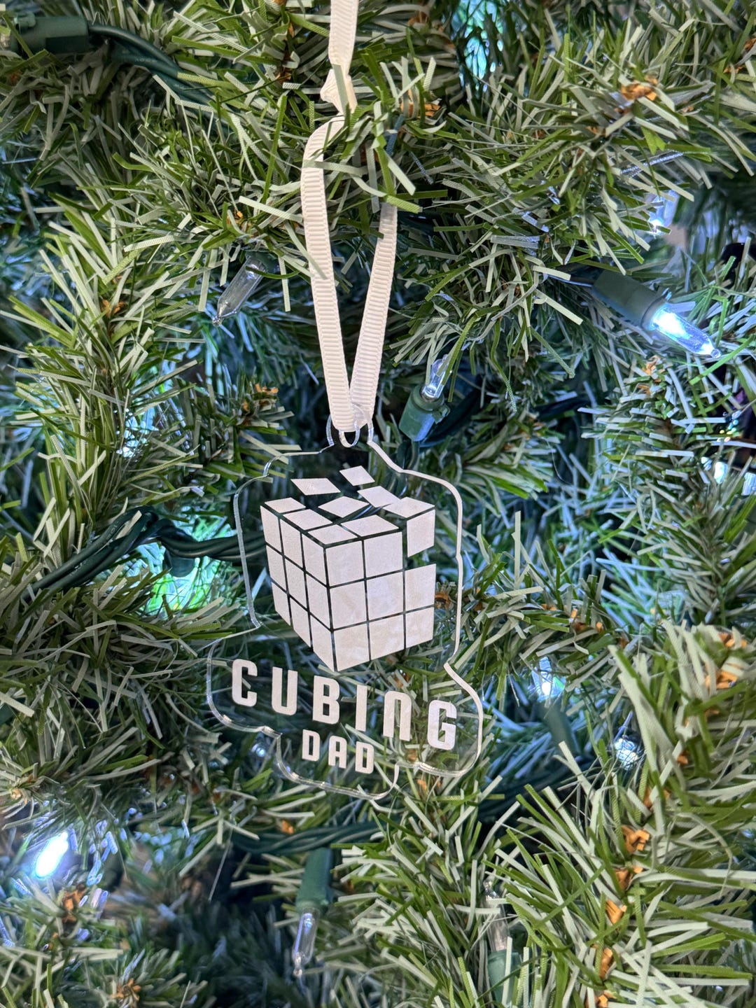 Speed Cubing Dad Ornament Speed Cuber Cubing Speedcuber Speedcubing ...