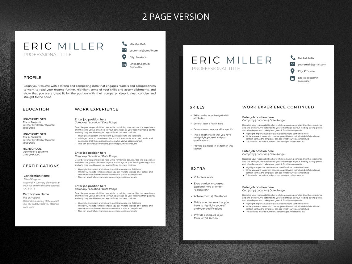 Resume Template | CV Template| Professional Resume | Simple Resume ...