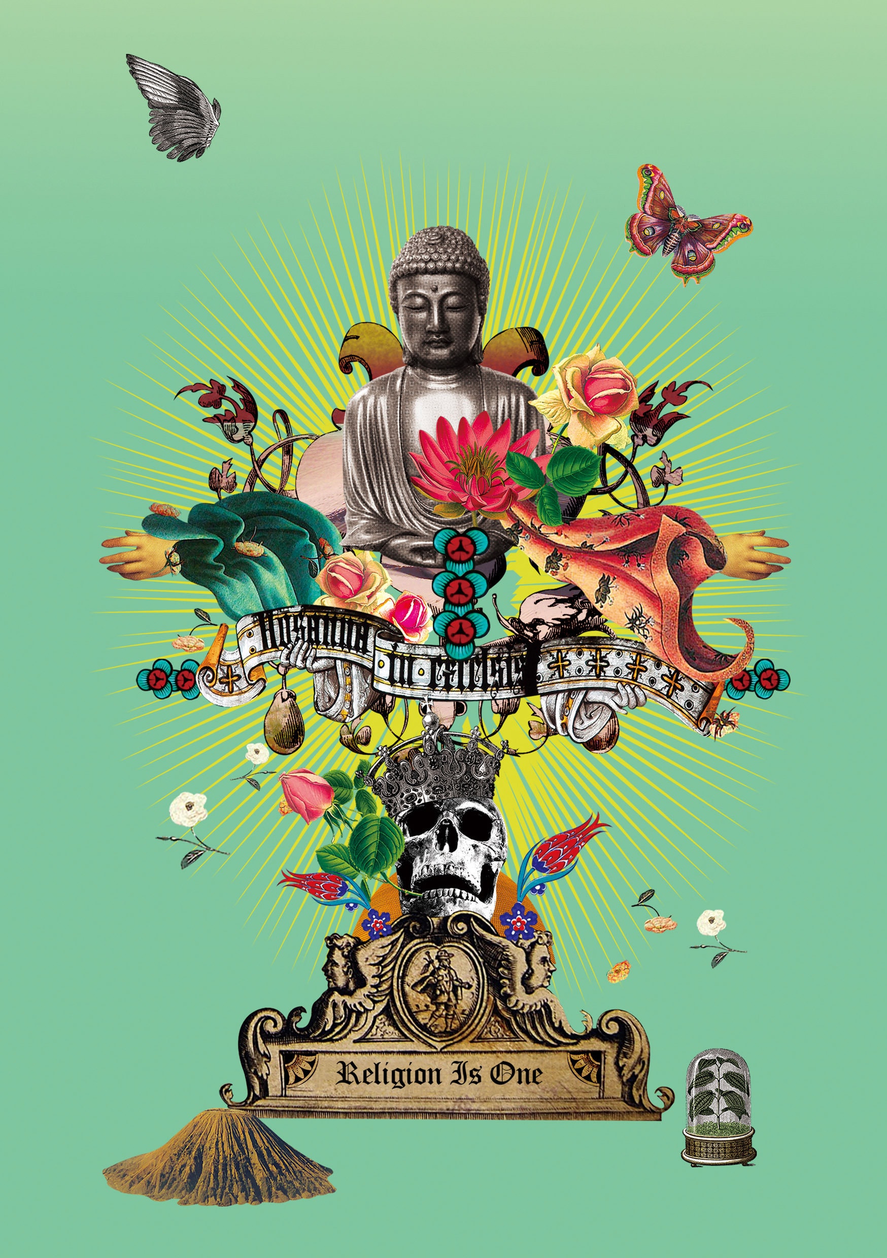 Religion is one Digital download prints Collage Art Collage | Etsy