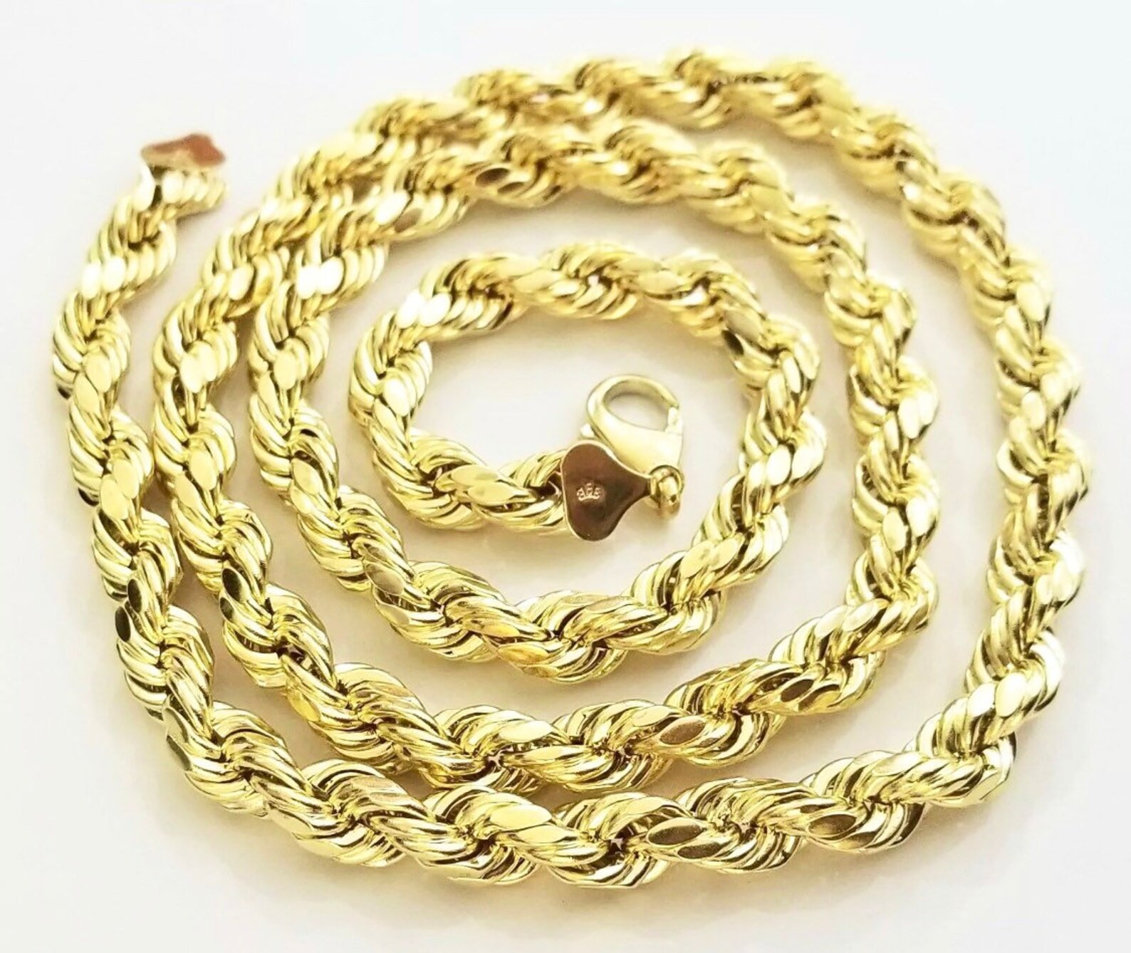 Certified Real 10K Yellow Gold Thick Rope Chain 24 Inch Long - Etsy