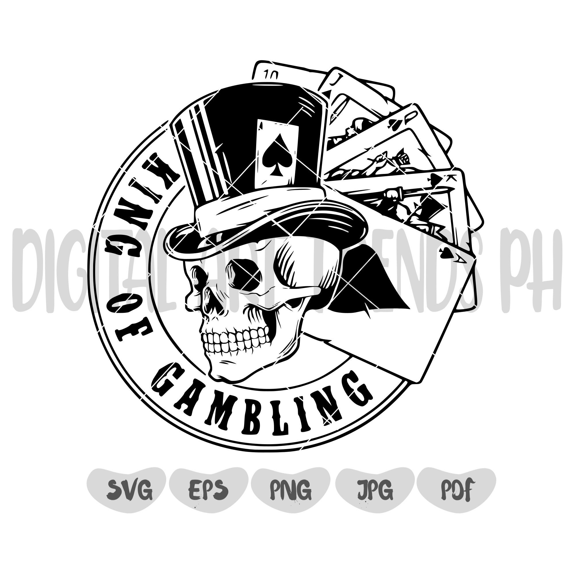 King of Gambling Svg Skull Gambler Svg Royal Flush Svg - Etsy UK