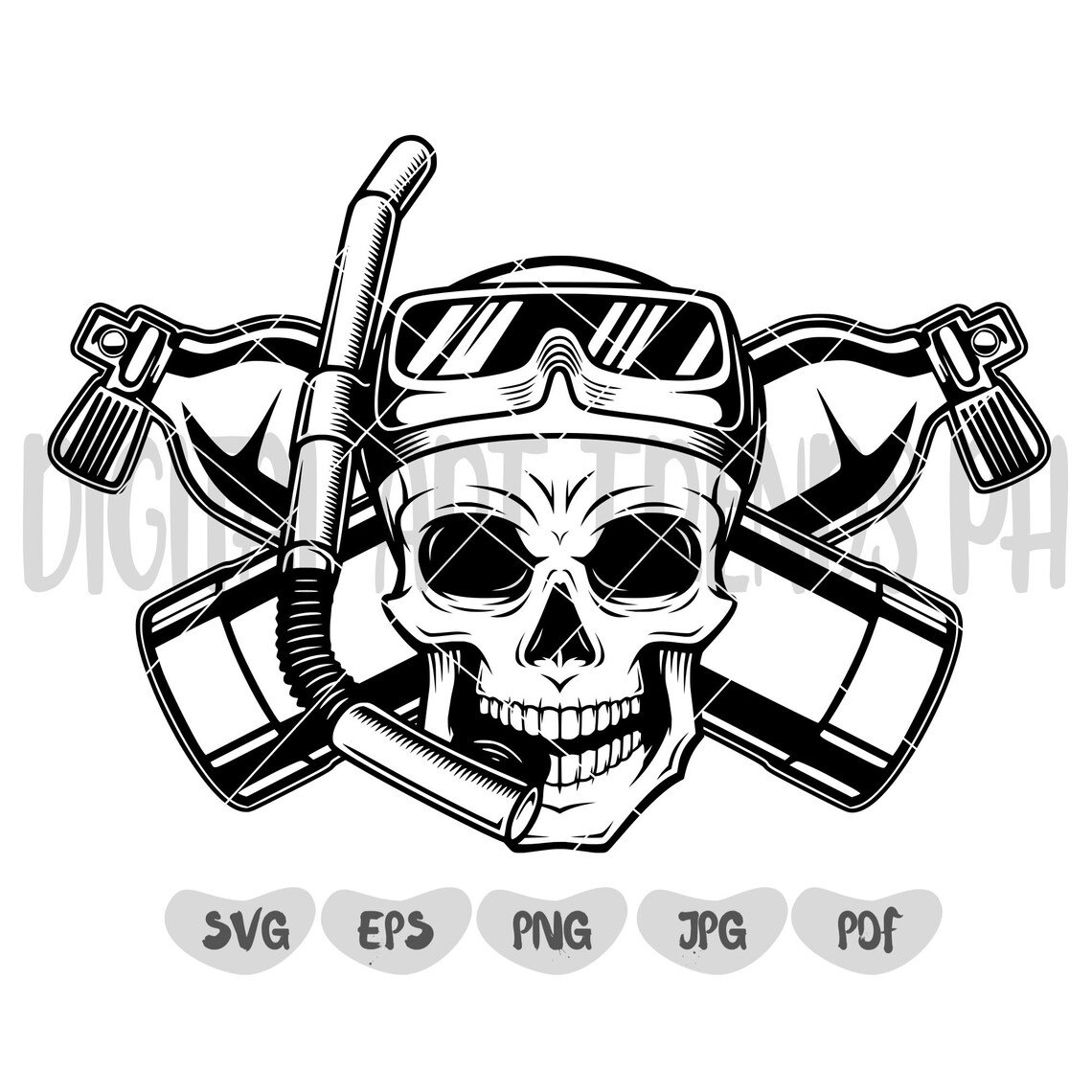 Skull Diver Svg Skull Svg Scuba Dive Svg Skeleton Diving - Etsy Ireland
