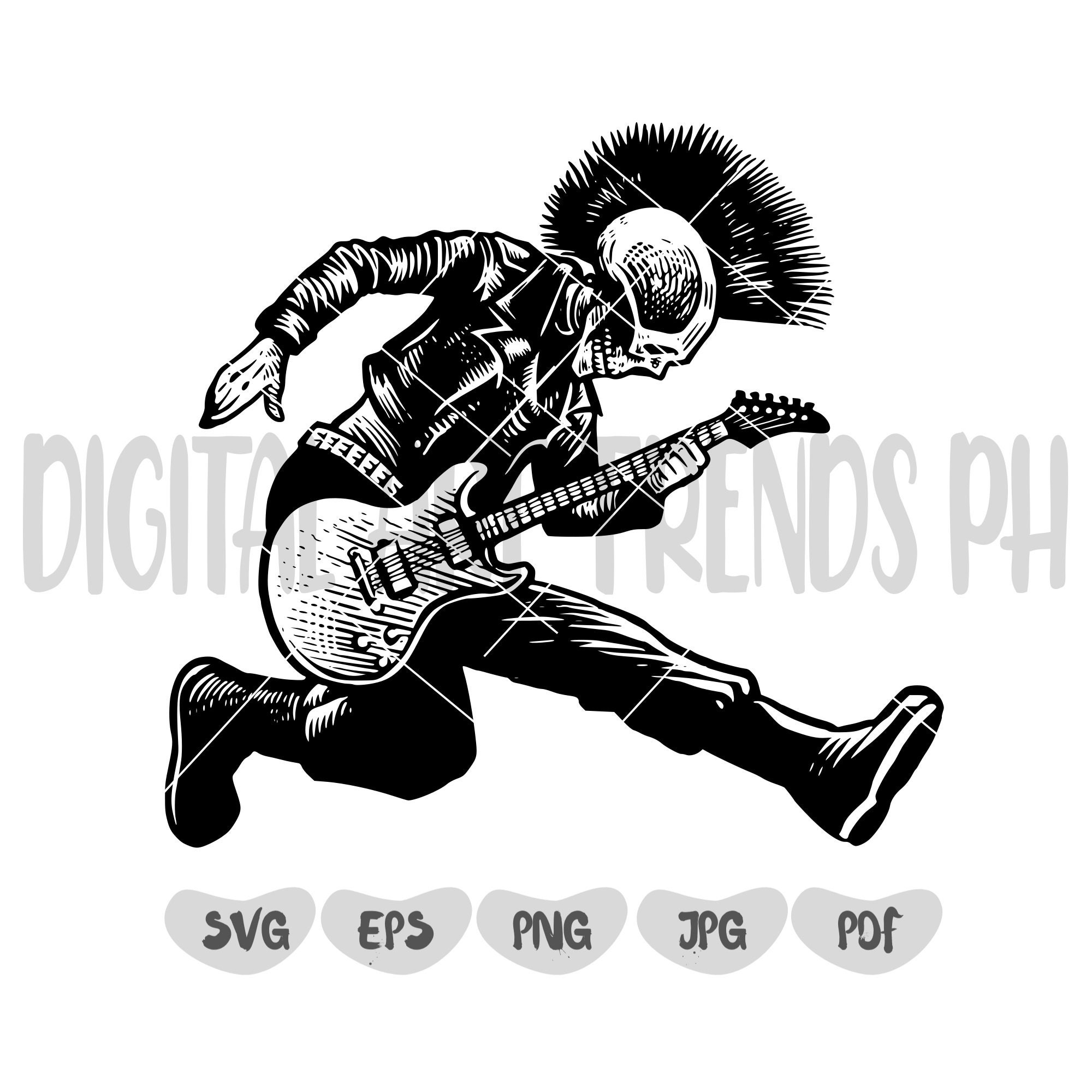Rocker Skull Svg Punk Rock Skull Svg Punk Rock Svg Skull | Etsy Australia