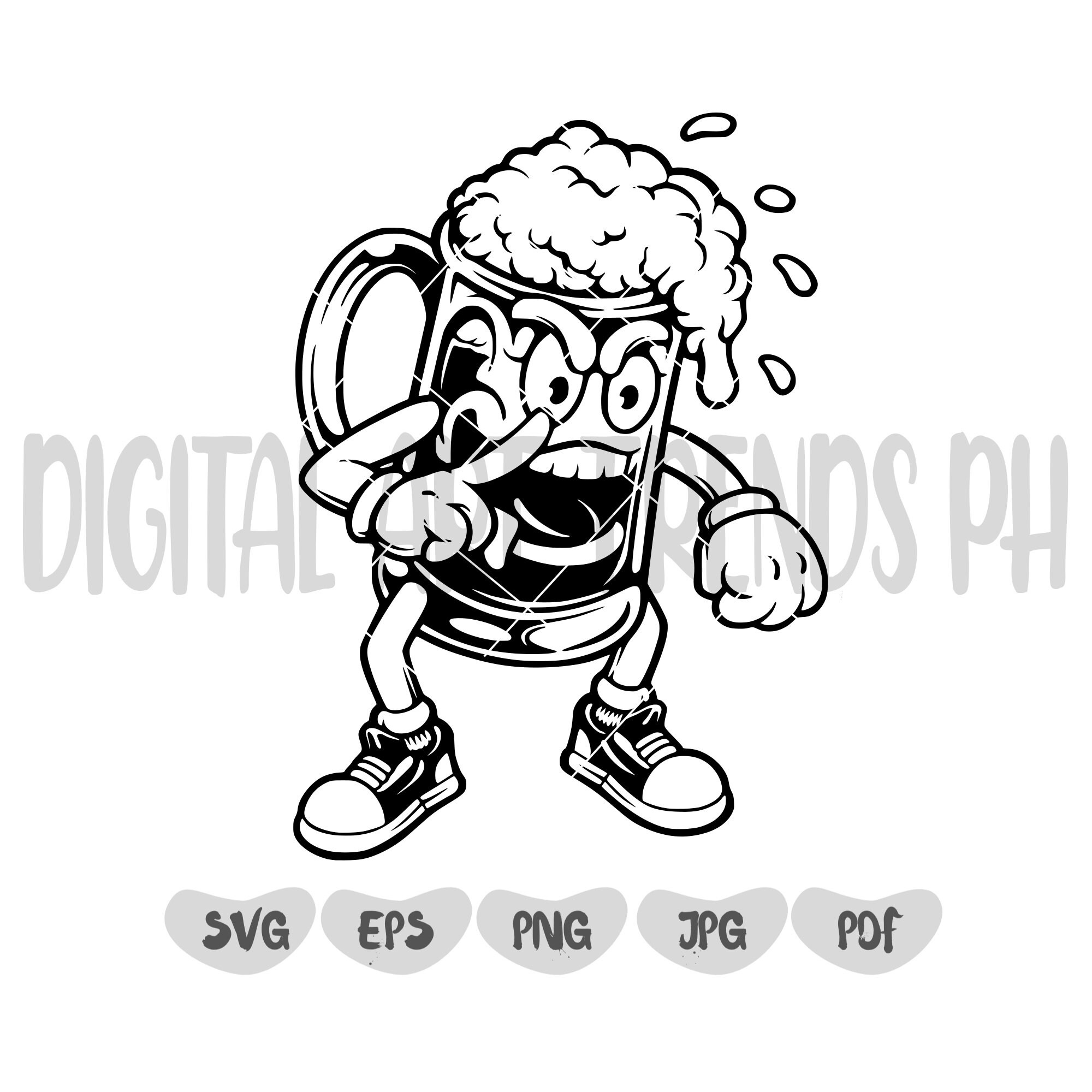 Angry Beer Mug Svg Alcohol Svg Beer Mug Png Beer Clipart | Etsy