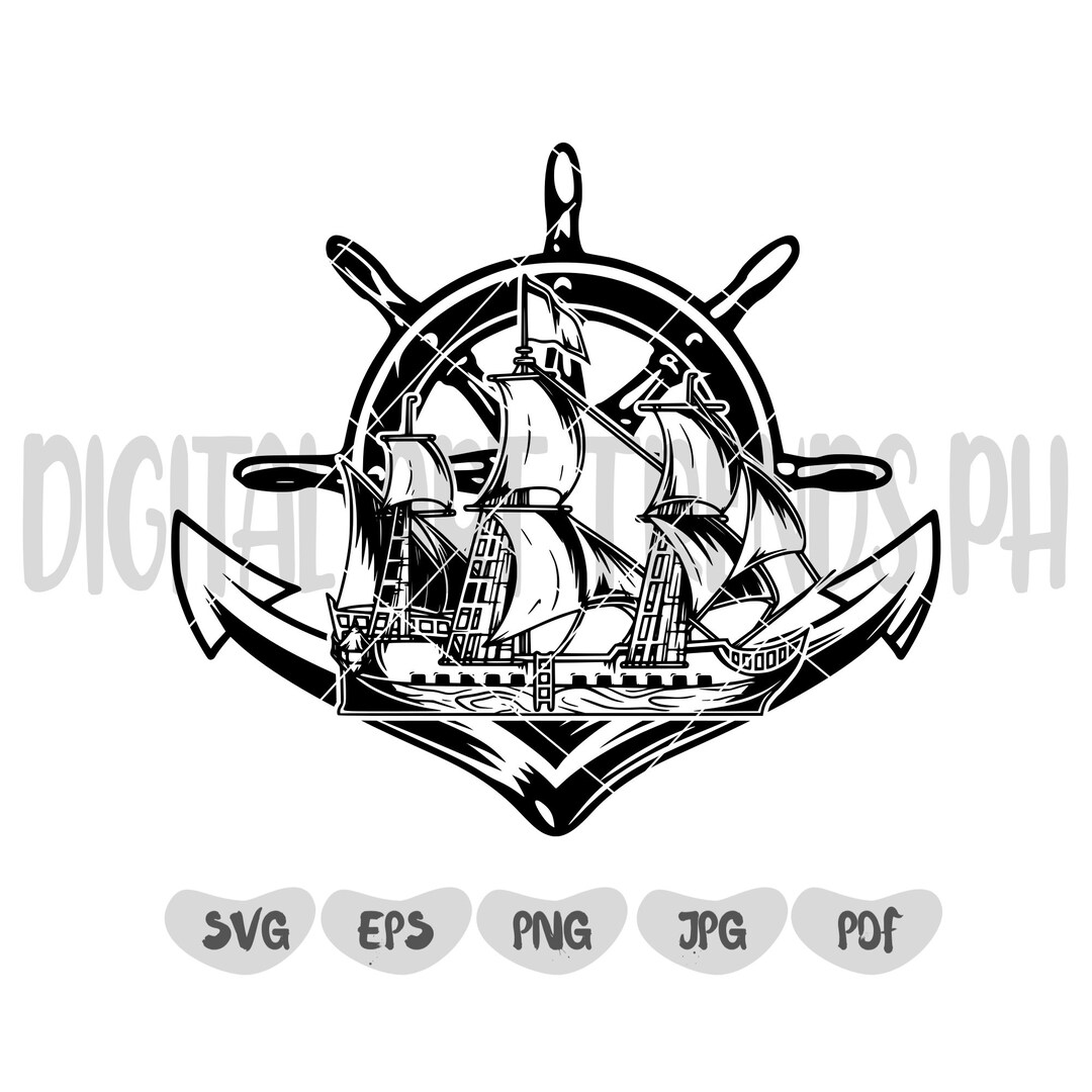 Buy Pirate Ship Svg Ship Svg Ship Wheel Svg Pirate Svg Pirate Online in ...