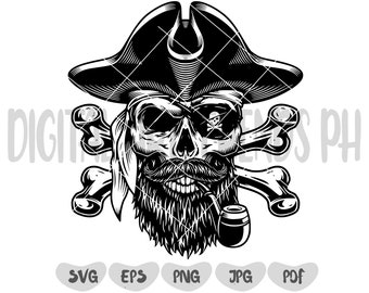 Bearded Skull Decal - Etsy