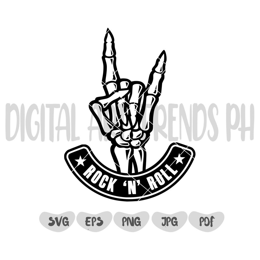 Rock and Roll Music SVG Rock N Roll SVG Rock Hand Sign Svg - Etsy