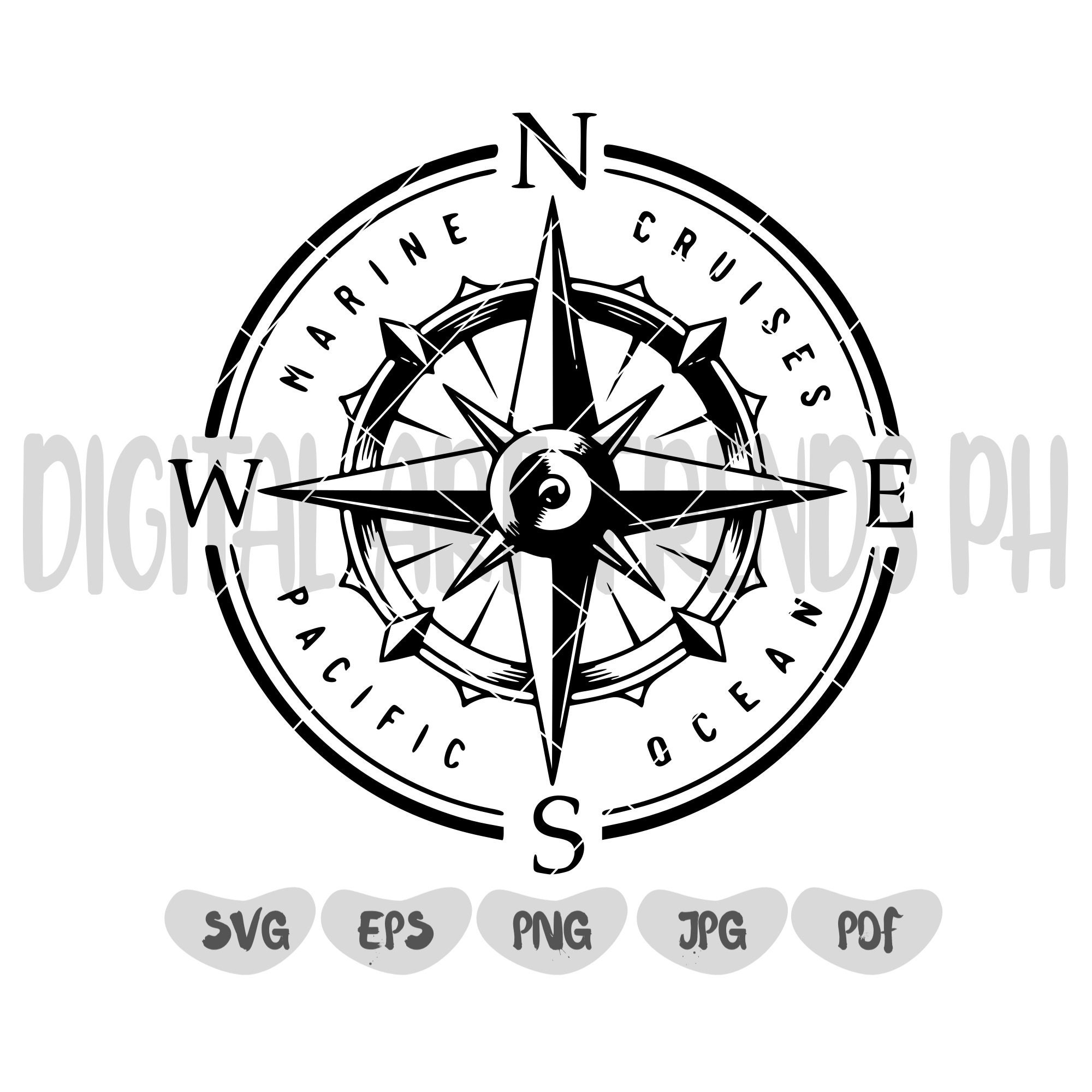 8 Direction Compass Clipart