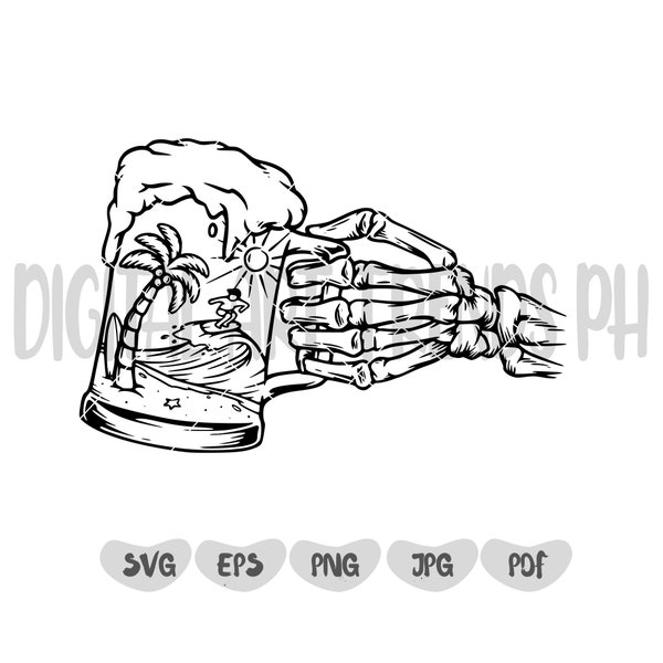 Skeleton Holding Beer Svg - Etsy
