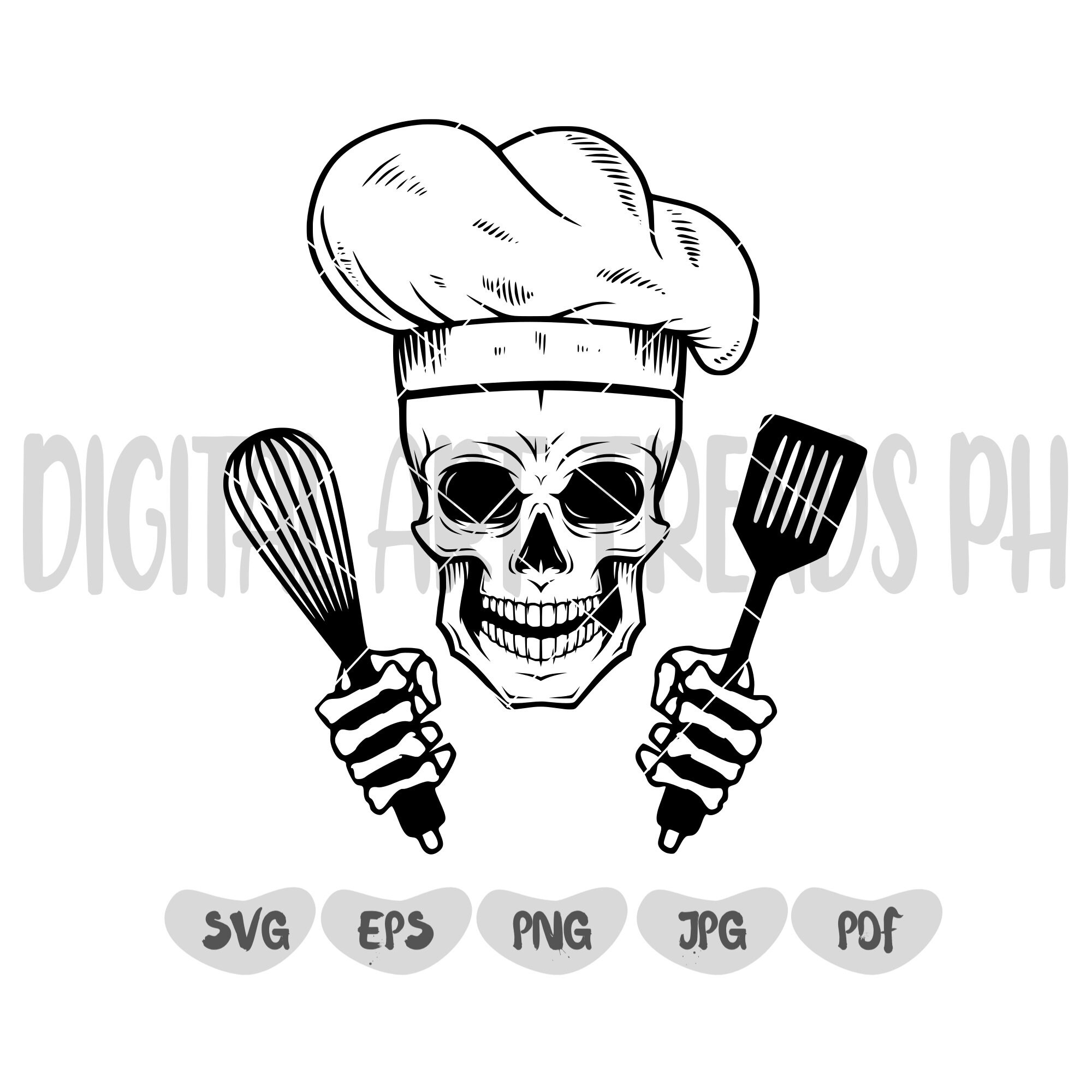 Chef Skull And Crossbones Tattoo