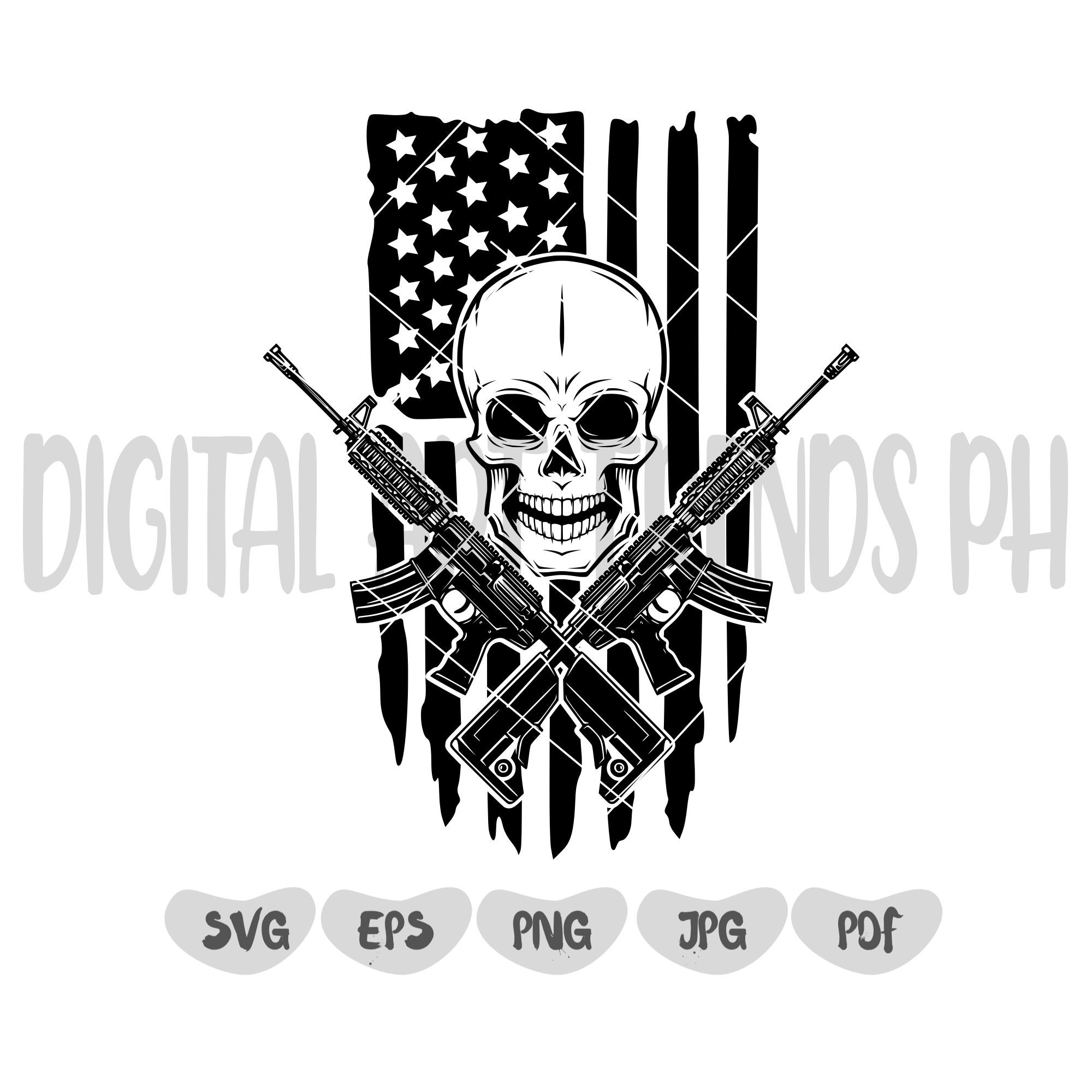 Punisher Skull And Crossed Rifles