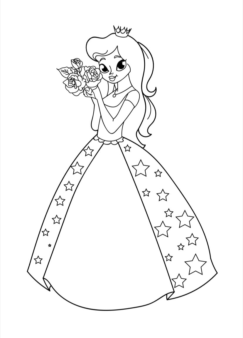 Princess Coloring Book for Kids - Instant Digital Download Ebook ...