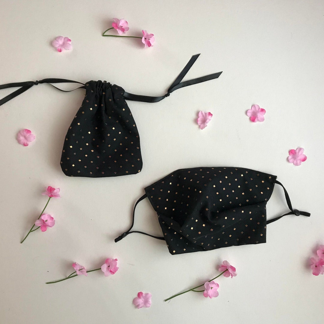 Bronze Dotted Mask and Bag Set - Etsy