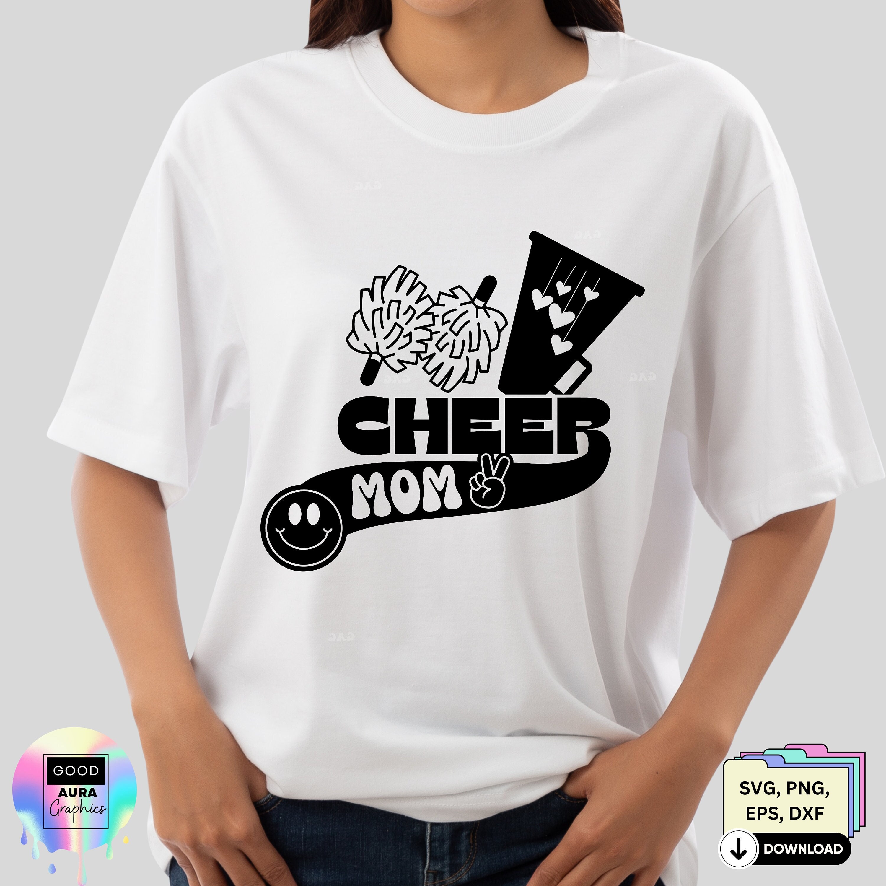 Cheer Mom Svg, Dxf Eps Png, Megaphone Svg, Pom Pom Svg, Smile, Cheer ...