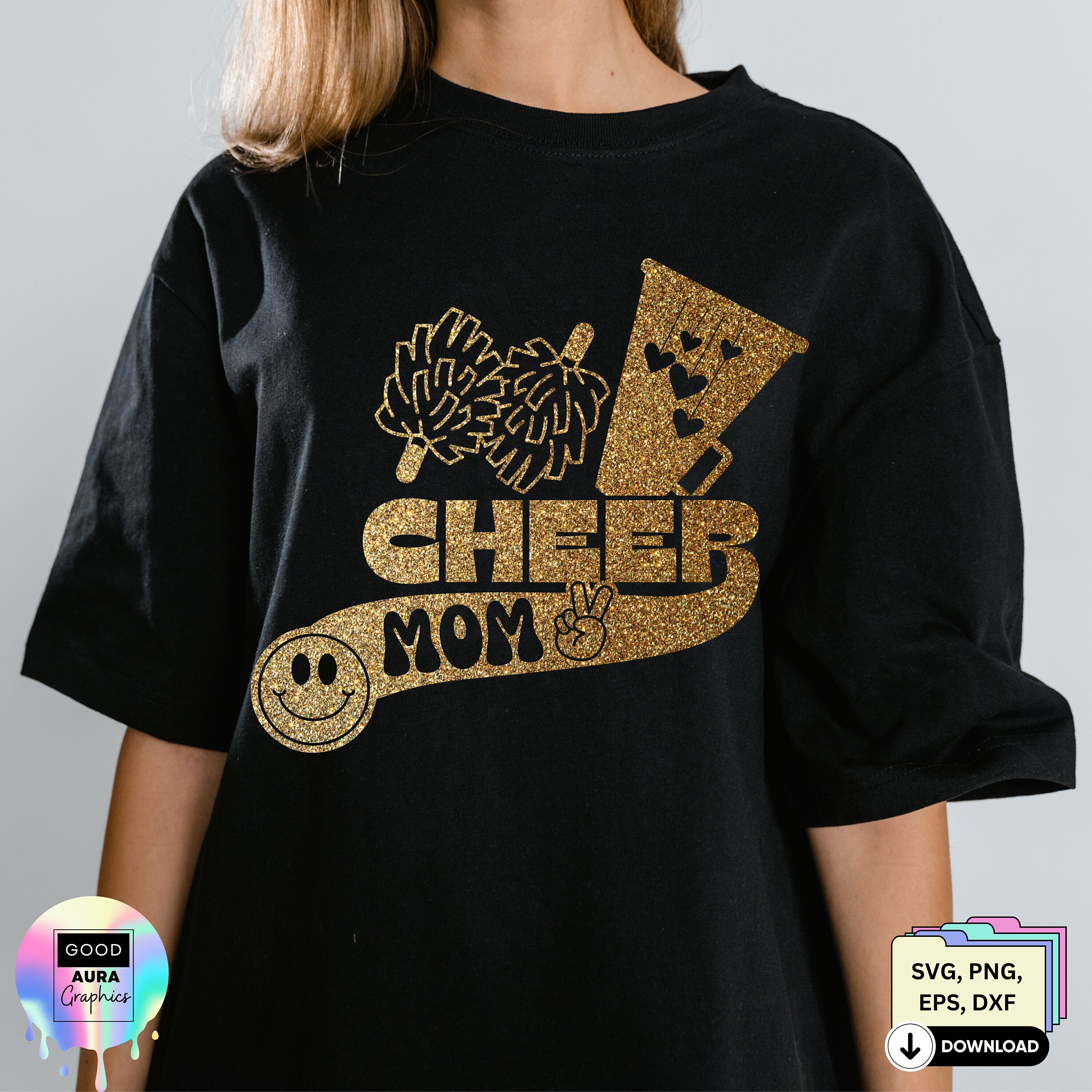 Cheer Mom Svg, Dxf Eps Png, Megaphone Svg, Pom Pom Svg, Smile, Cheer ...