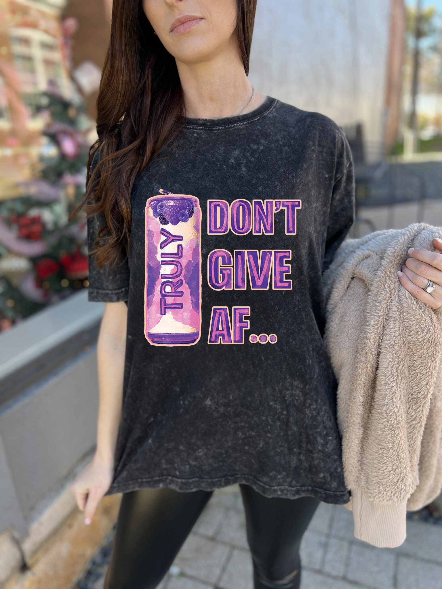Truly Don't Give Af Png | Trendy Painted Seltzer Can Logo Pink Purple ...