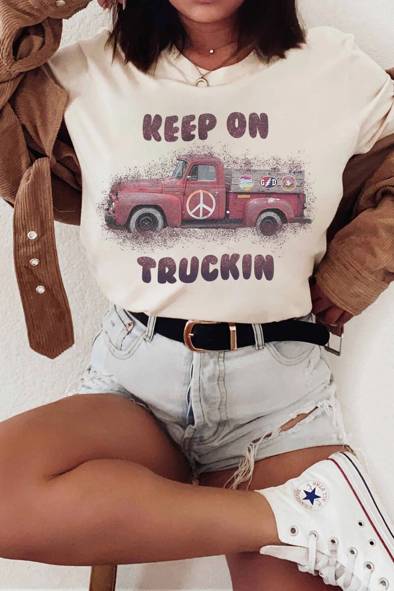 Retro Hippie VW Truck Png Keep on Truckin Peace Sign Png Bundle ...