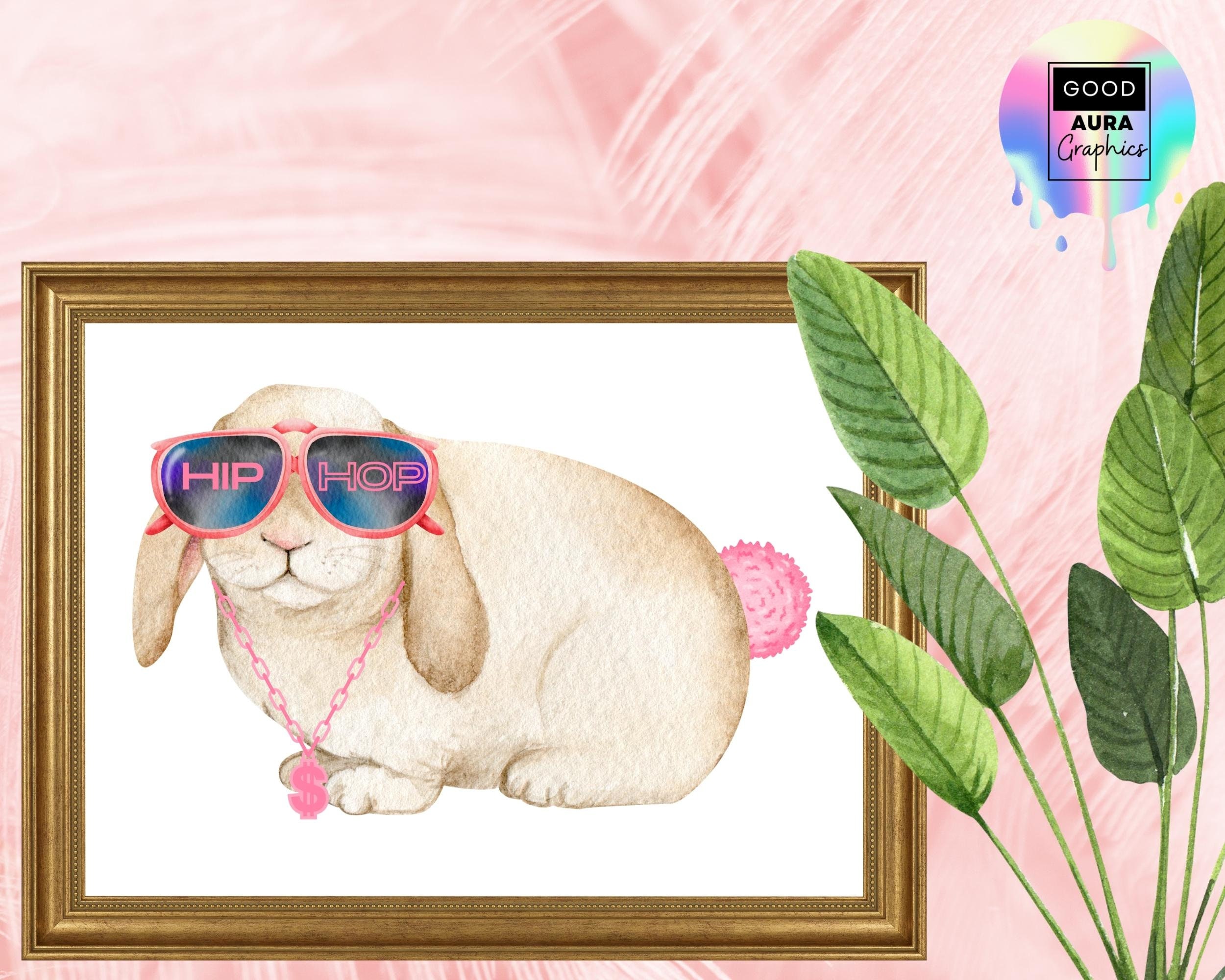 Hip Hop Bunny Cute Sublimation PNG Digital Download Funny Easter Tshirt ...