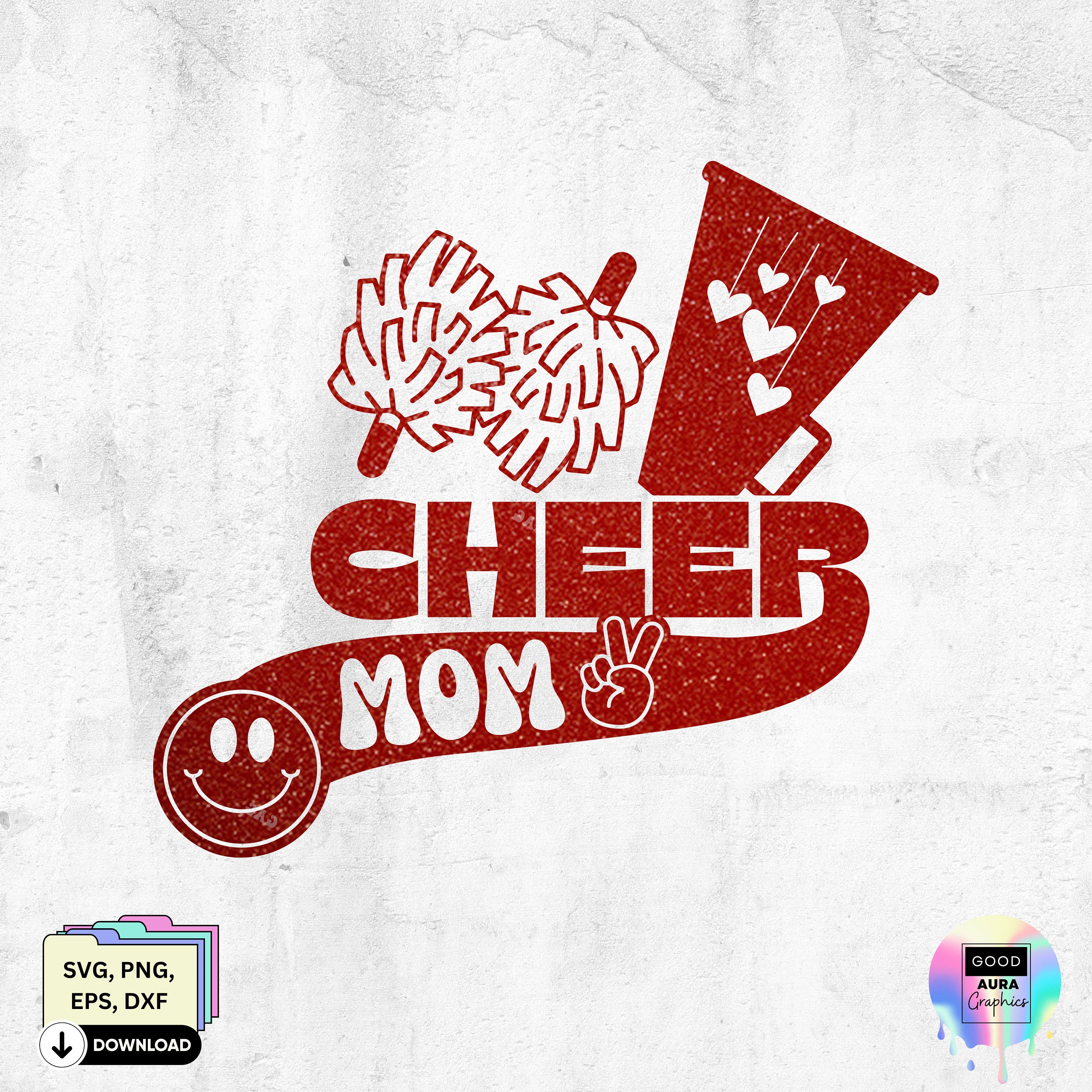 Cheer Mom Svg, Dxf Eps Png, Megaphone Svg, Pom Pom Svg, Smile, Cheer ...