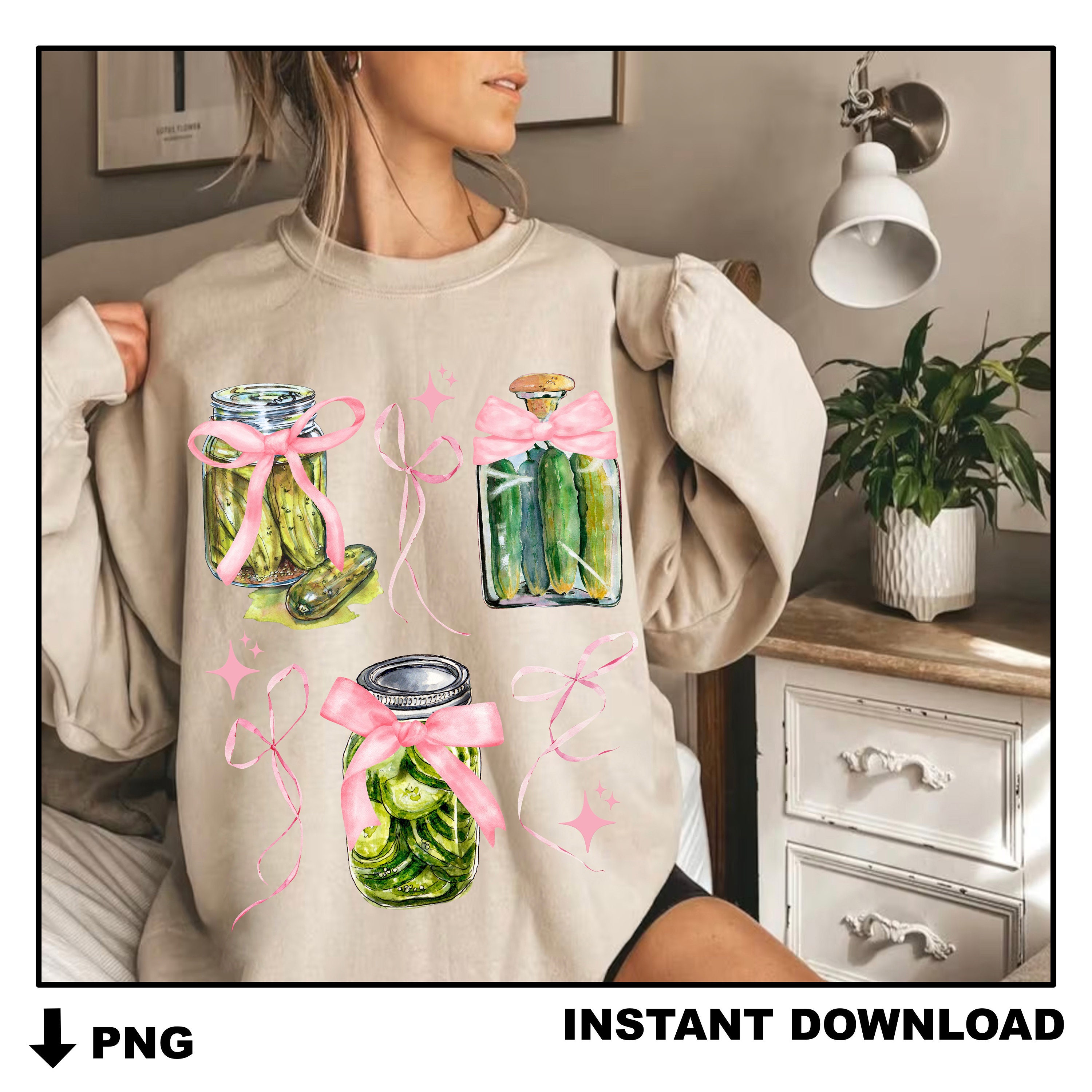 Pretty Pickles Sublimation Png File | Pink Coquette Bow Trendy Ribbon ...