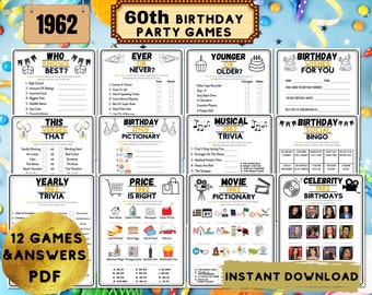 60th Birthday Games - Etsy