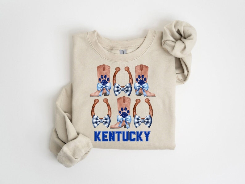 Kentucky Blue Watercolor Cowgirl Boots Coquette Bows Wildcat Png ...
