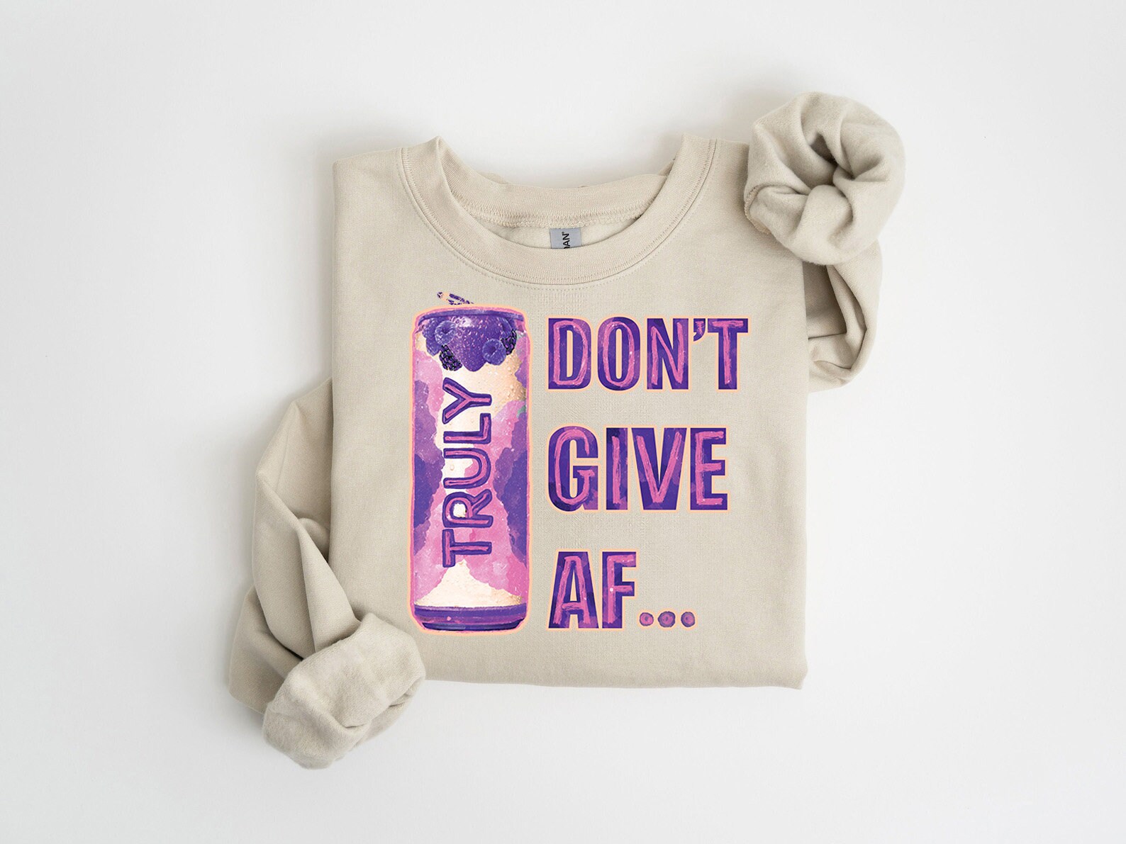 Truly Don't Give Af Png | Trendy Painted Seltzer Can Logo Pink Purple ...