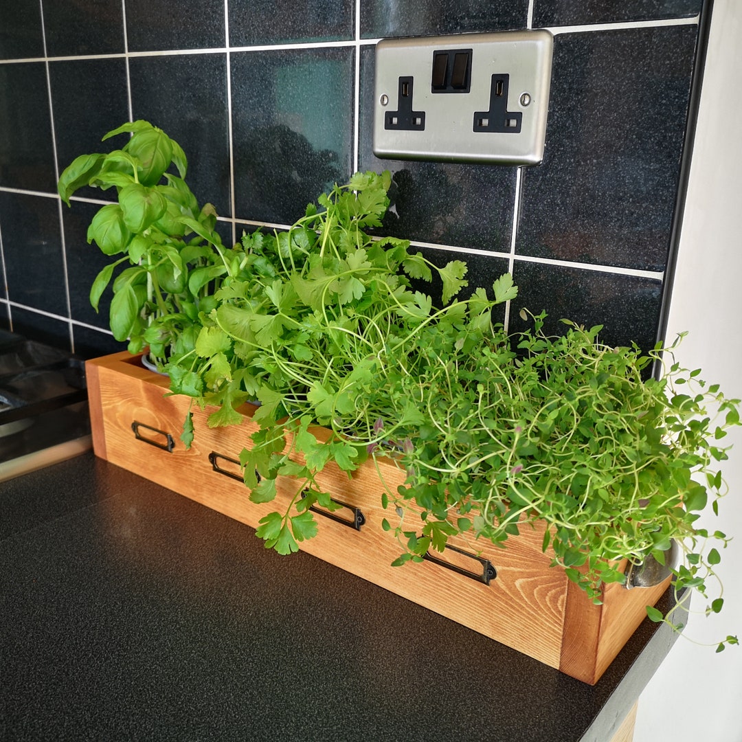 Wooden Herb Box 50cm Window Sill Box Kitchen Planter - Etsy Polska