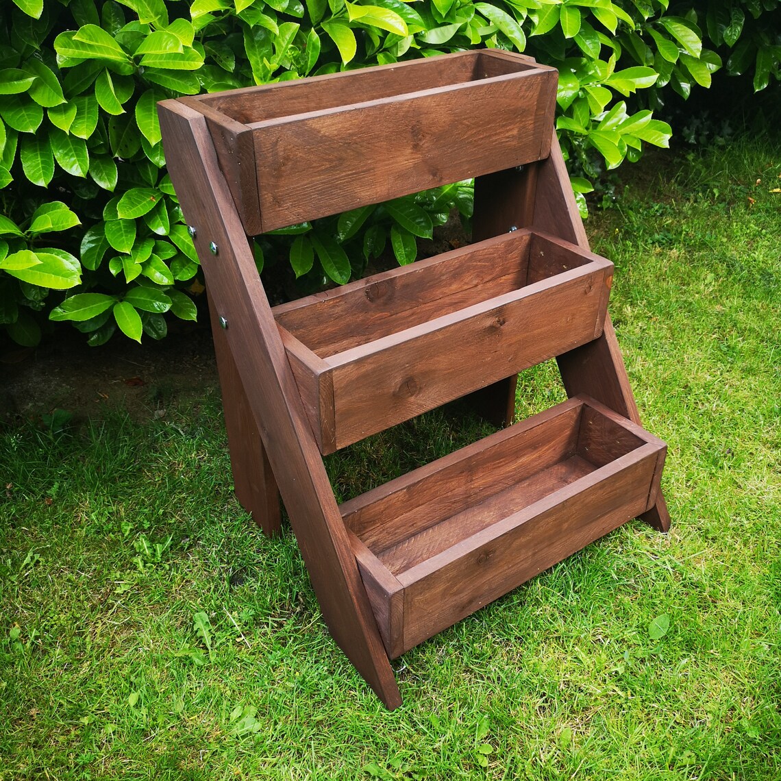 Stepped Garden Planter 'maxi' 60cm 3 Tier Wooden | Etsy UK