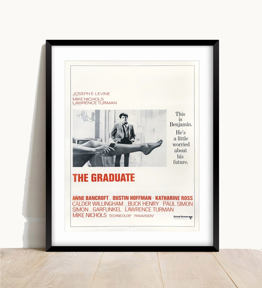The Graduate Movie Poster, Vintage Cinema Style, Movie, Dustin Hoffman ...