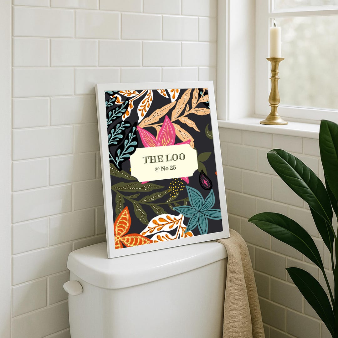 Personalized Bathroom Print: Floral Loo Poster, Funny Art - Etsy UK