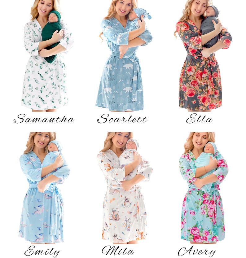 Labor and Delivery Gown Matching Baby Set Labor and Delivery Gown and ...
