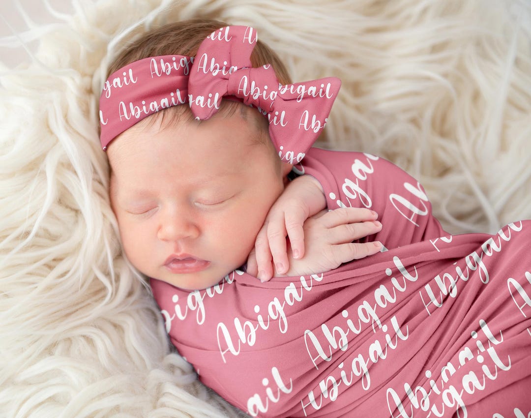 Personalized Custom Swaddle Set, Personalized Name Swaddle Blanket ...